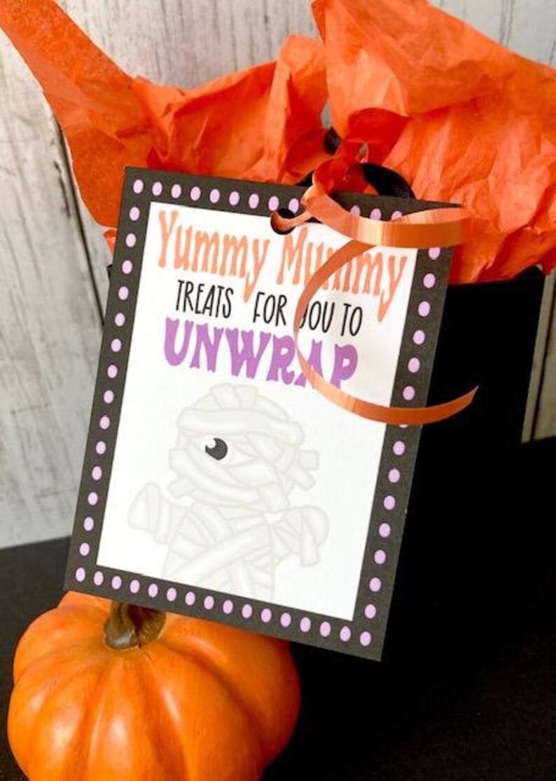 Cute Halloween Mummy Gift Tag Happy Halloween Great for - Etsy