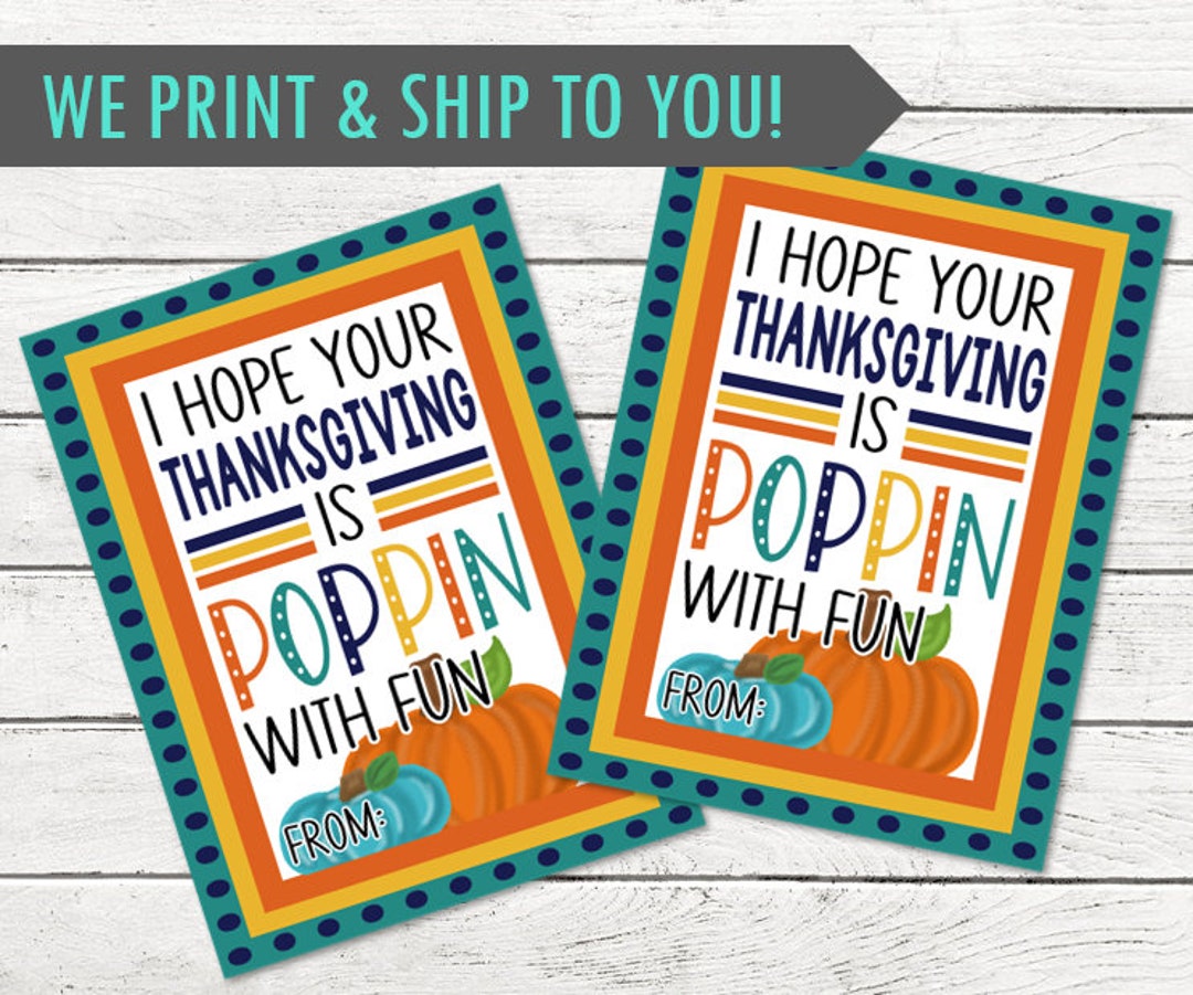 Cute Poppin Thanksgiving Gift Tag - Happy Thanksgiving! - Great for ...