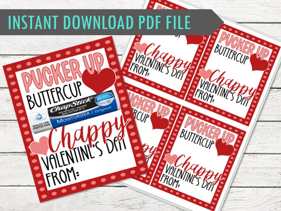 Cute Chapstick Valentines Day Gift Tag - Happy Valentines Day! - Great ...