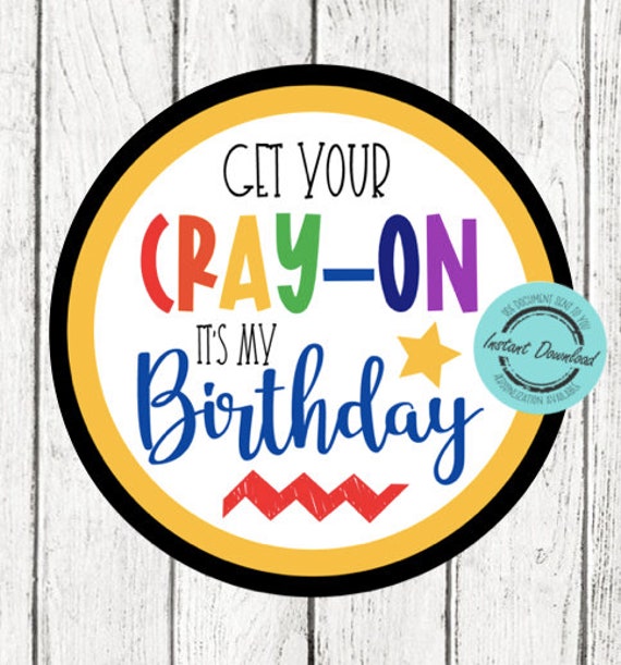 Cute Crayon Happy Birthday Stickers Back to School Crayon - Etsy