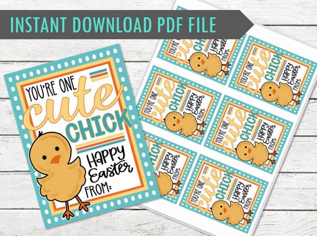 Cute Easter Chick Gift Tag - Happy Easter! - Great for Gift Bags ...