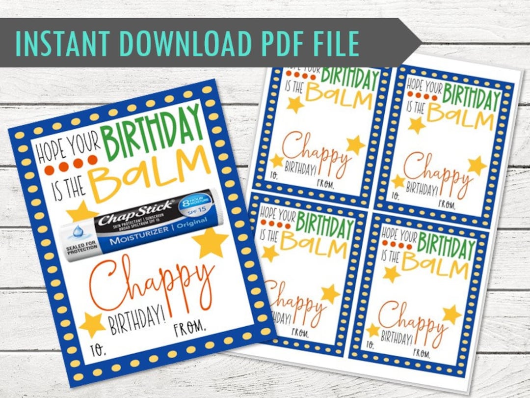 Cute Chappy Birthday Gift Tag - Happy Birthday! - Great for Handing Out ...