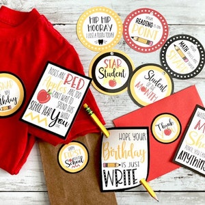 Cute Pencil Happy Birthday Tag - Back to School Pencil Theme - Birthday ...