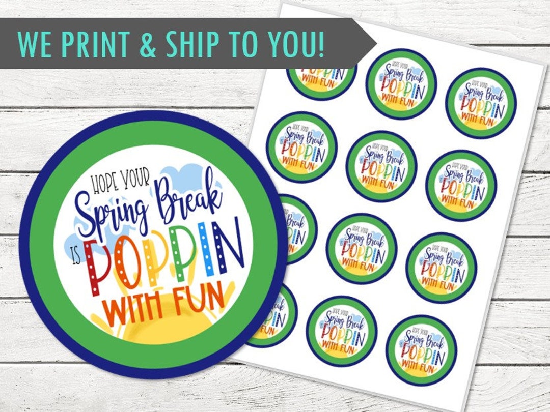 Cute Poppin' Spring Break Sticker Sheet - Happy Spring Break! - Great ...