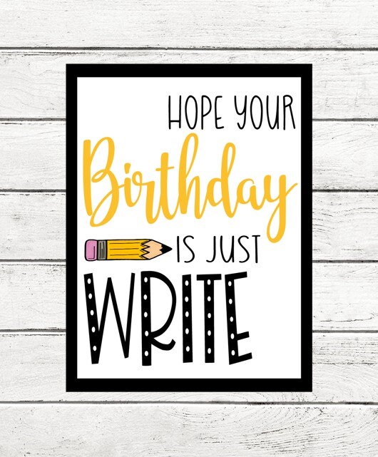 Cute Pencil Happy Birthday Tag Back to School Pencil Theme Birthday is ...