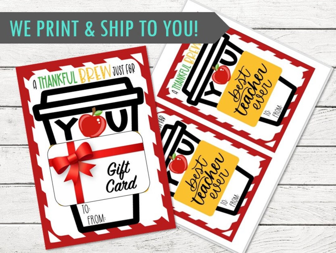 Cute Brew Teacher Appreciation Gift Card Tag - Great Way to Celebrate ...