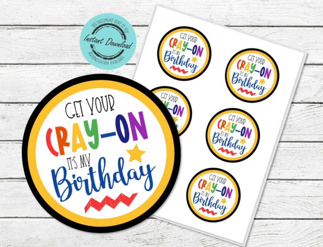 Cute Crayon Happy Birthday Stickers Back to School Crayon Theme Get ...