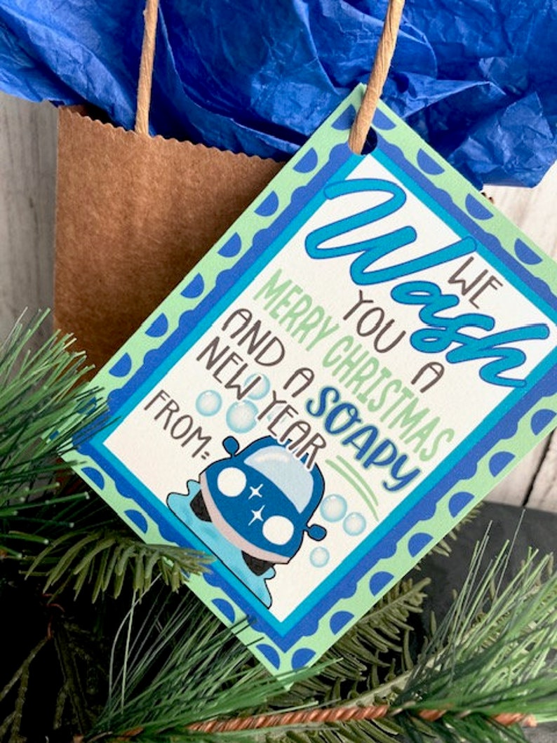 Christmas Car Wash Gift Tag - Merry Christmas! - Great for Gift Bags ...