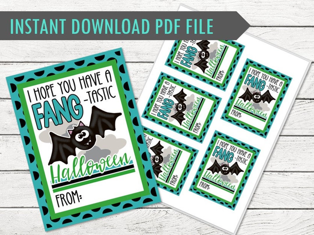 Cute Halloween Bat Gift Tag Happy Halloween Great for - Etsy