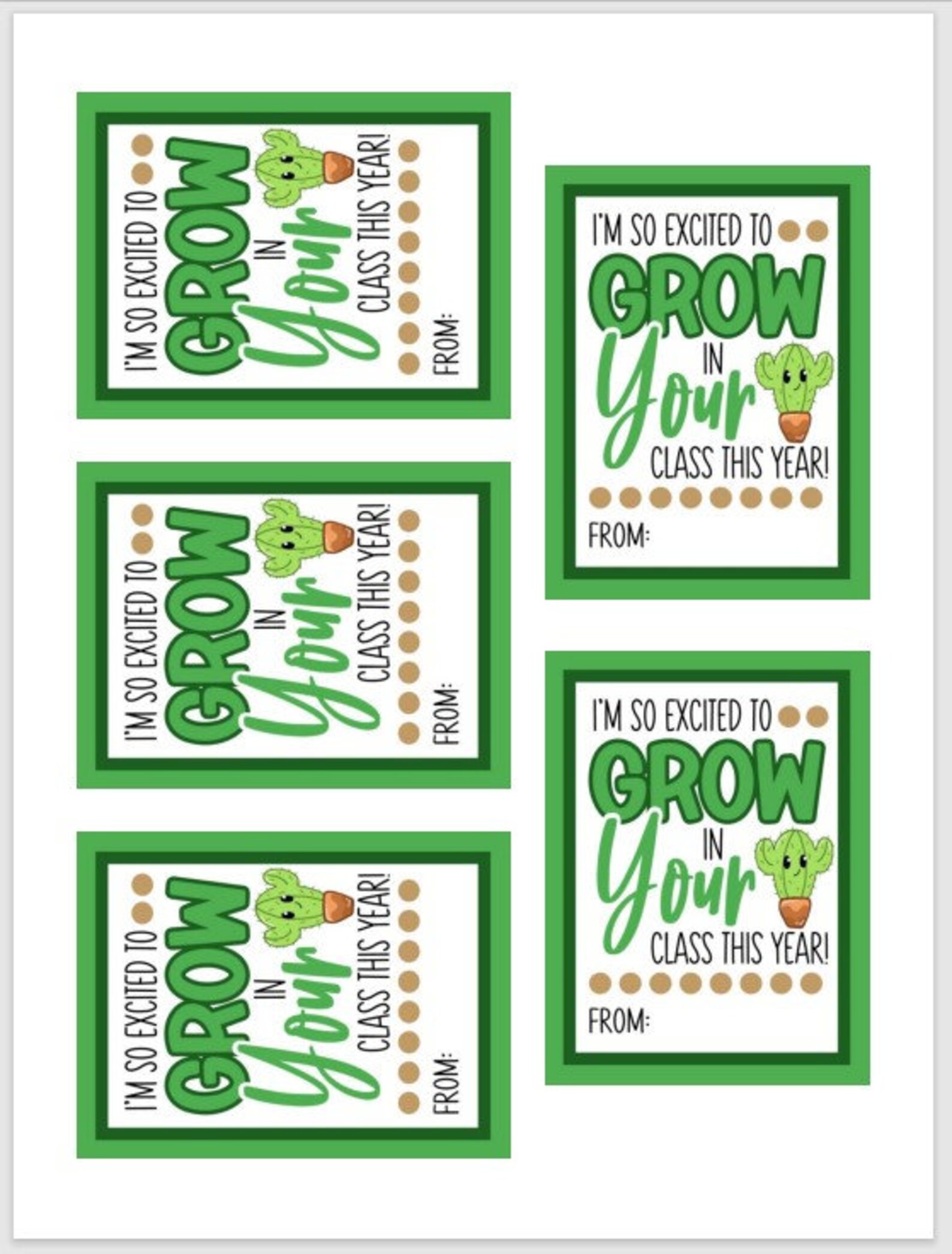 Back to School Cactus Teachers Gift Tag Great Way to - Etsy