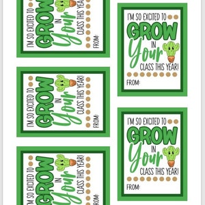 Back to School Cactus Teachers Gift Tag - Great Way to Celebrate Your ...