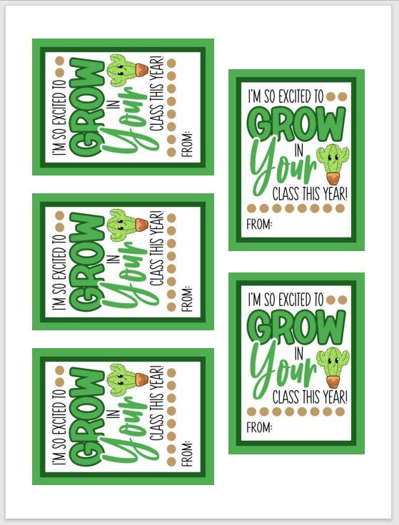Back to School Cactus Teachers Gift Tag Great Way to - Etsy