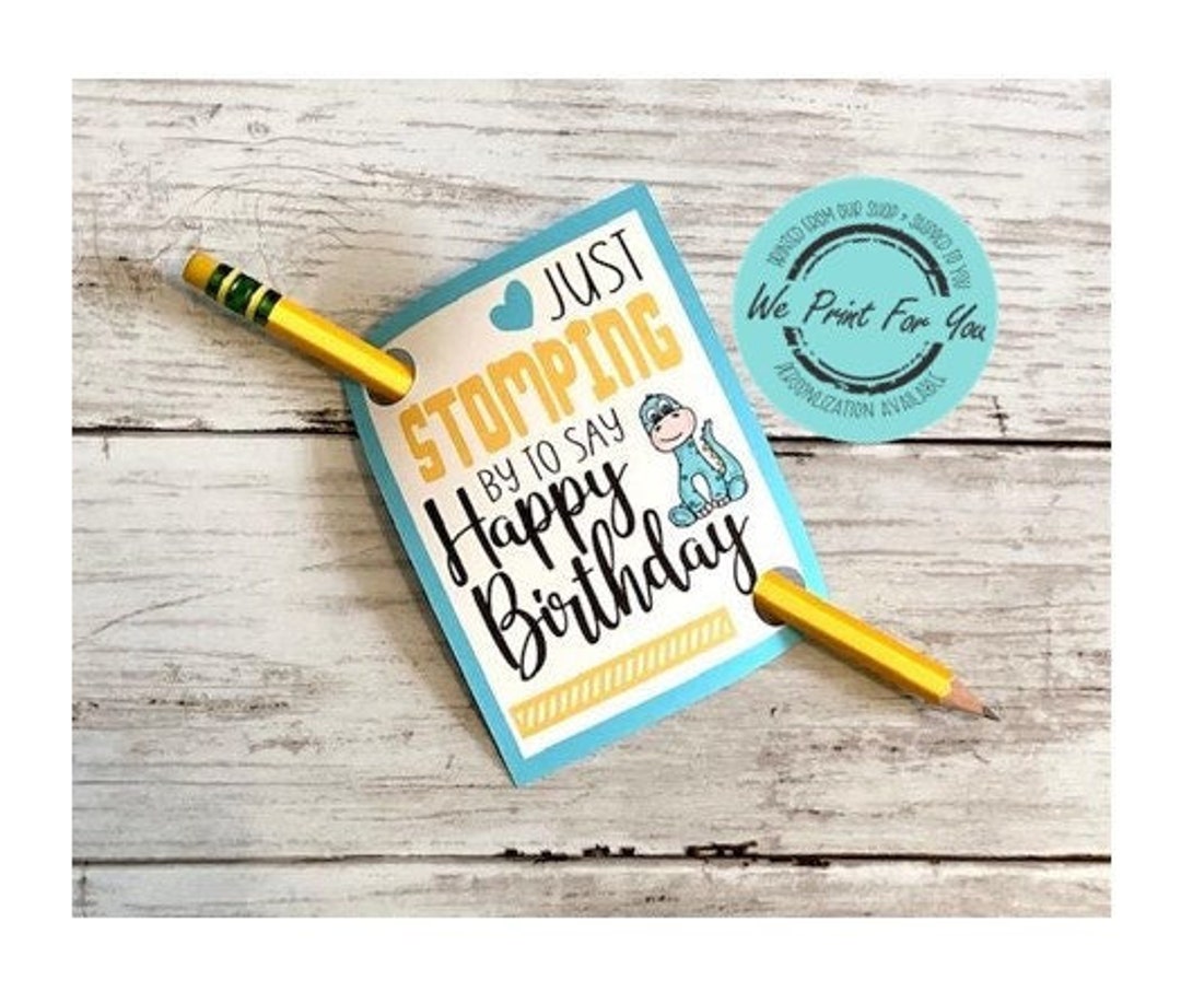 Cute Dino Happy Birthday Tag - Back to School Dino Theme - Celebrate ...