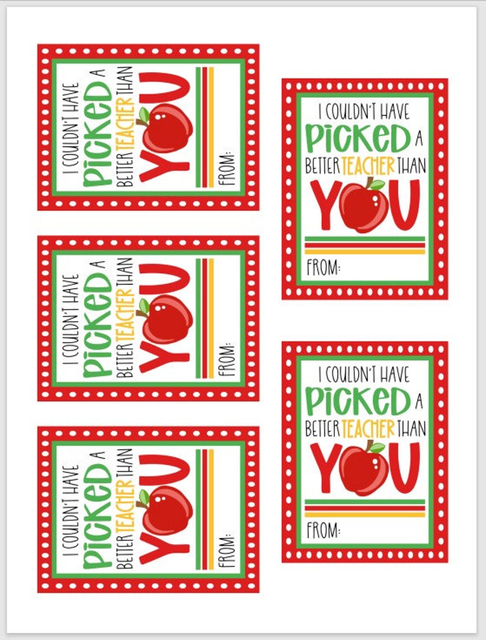 Back to School Apple Teachers Gift Tag Great Way to - Etsy