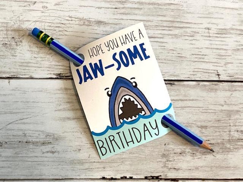 Cute Shark Happy Birthday Tag - Back to School Shark Theme - Have a ...