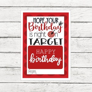 Cute Target With Arrow Birthday Gift Card Tag - Happy Birthday! - Great ...