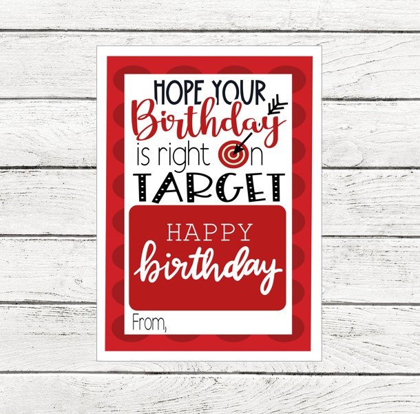 Cute Target With Arrow Birthday Gift Card Tag - Happy Birthday! - Great ...