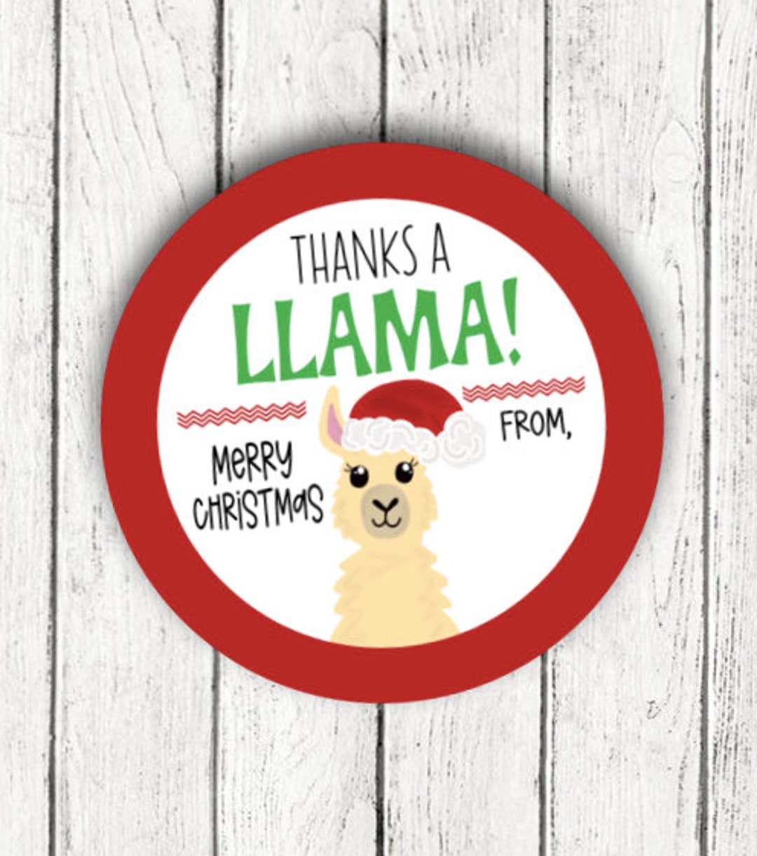 Christmas Llama Thanks Sticker Sheet - Merry Christmas! - Great for ...