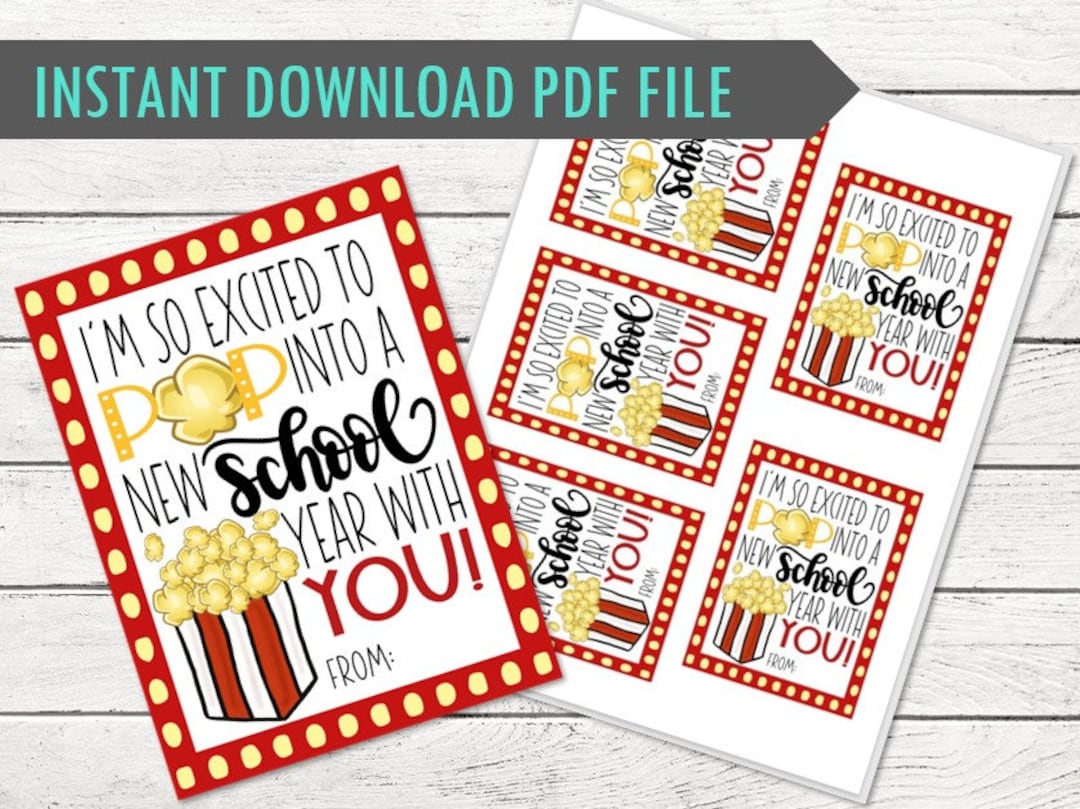 Cute Popcorn Teachers Welcome Tag - Back to School Popcorn Theme - Fun ...