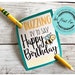 Cute Bee Happy Birthday Pencil Tag Back to School Bee Theme Buzzing by ...