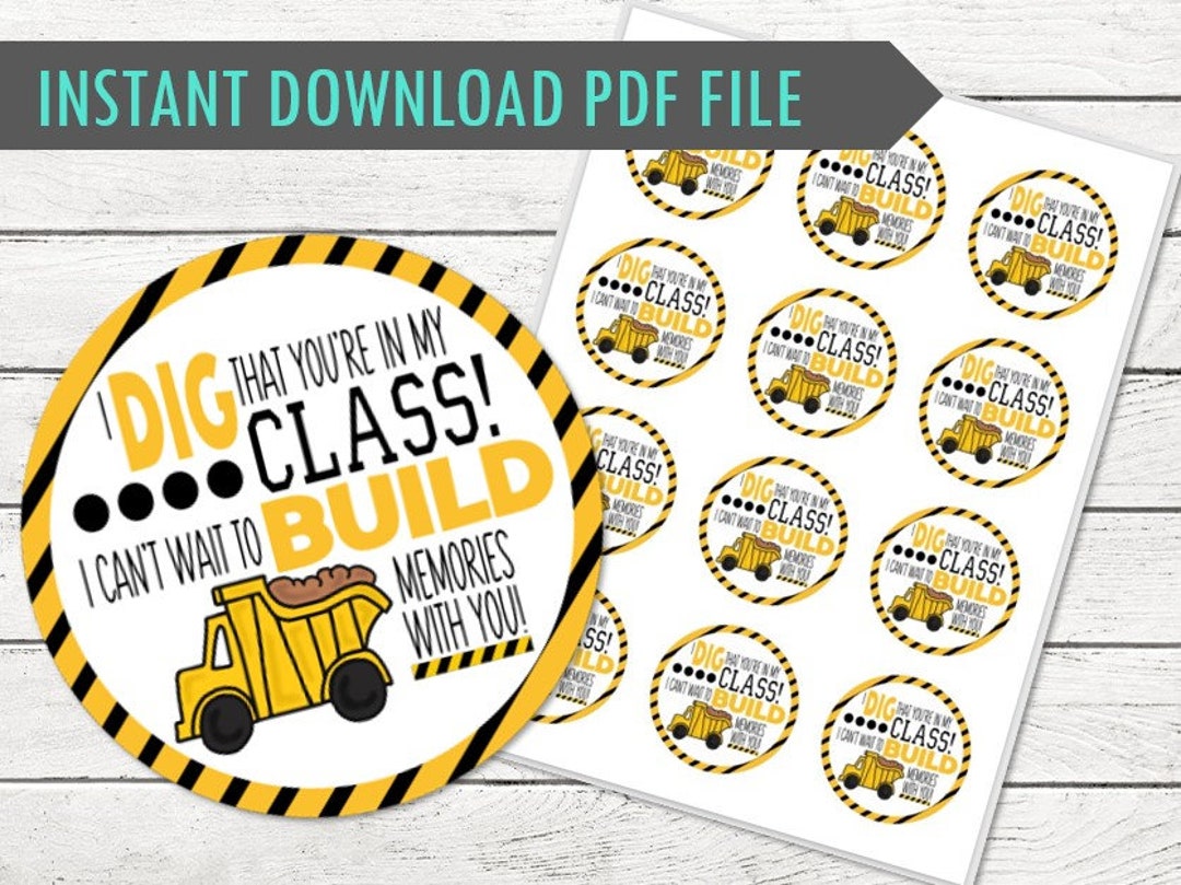 Cute Construction Welcome Stickers - Back to School Construction Theme ...