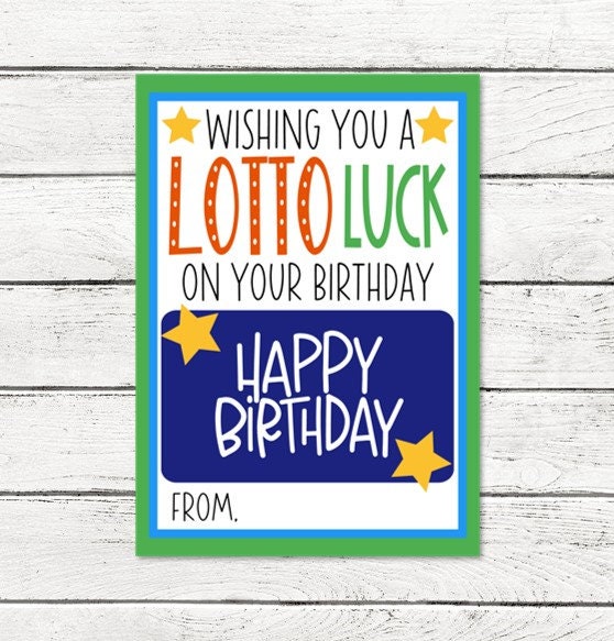Fun Lotto Birthday Gift Tag Happy Birthday Great for - Etsy