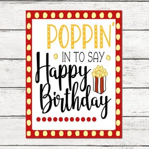 Cute Popcorn Happy Birthday Tag - Back to School Popcorn Theme - Just ...