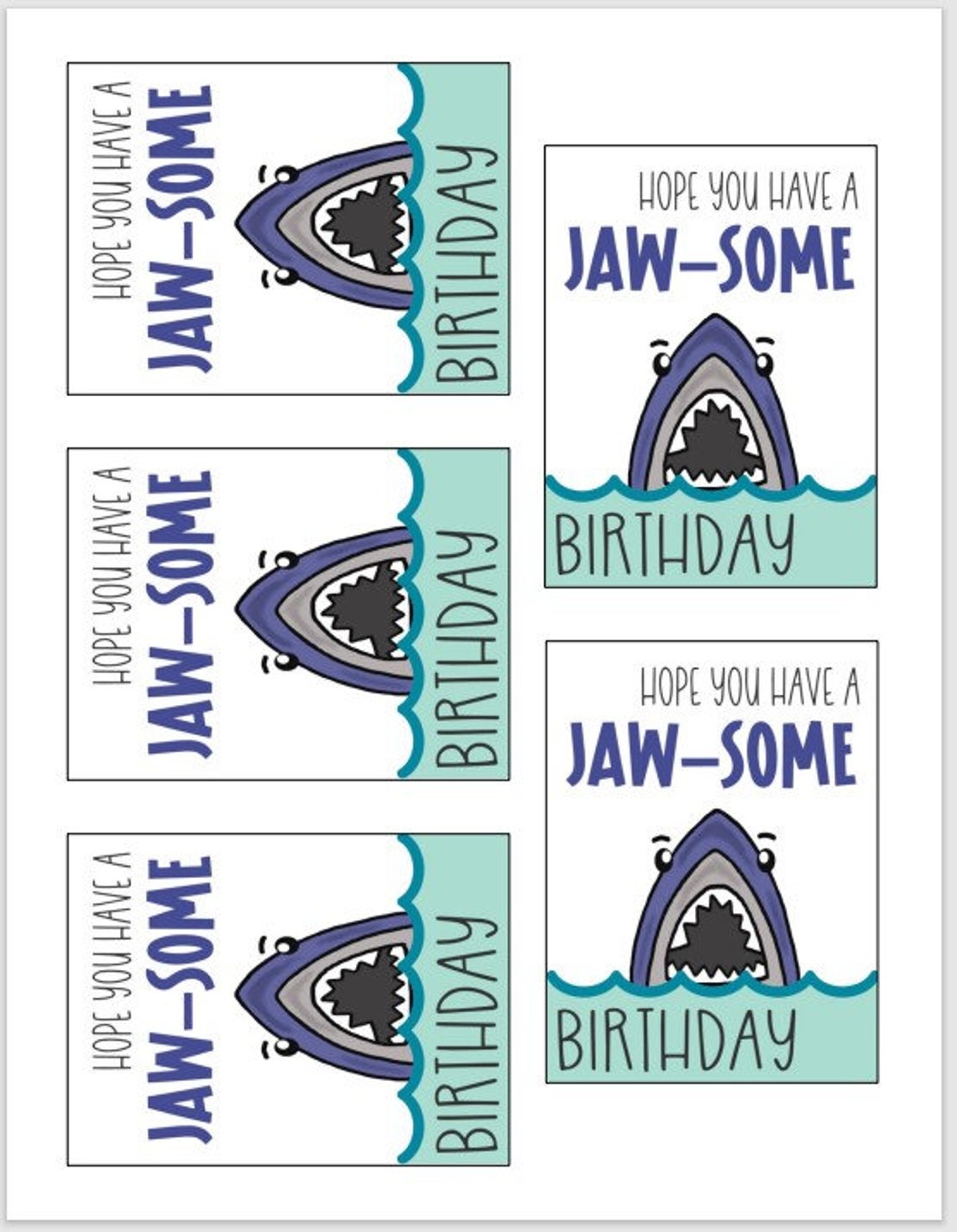 Cute Shark Happy Birthday Tag - Back to School Shark Theme - Have a ...