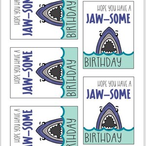 Cute Shark Happy Birthday Tag - Back to School Shark Theme - Have a ...