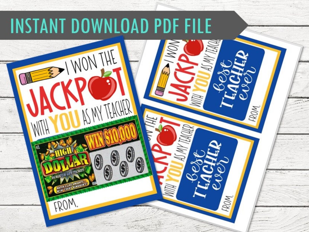 Cute Lotto Teacher Appreciation Gift Tag - Great Way to Celebrate All ...