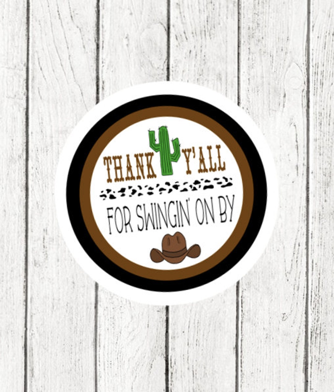 Cute Western Birthday Thank You Stickers - Happy Birthday! - Great for ...