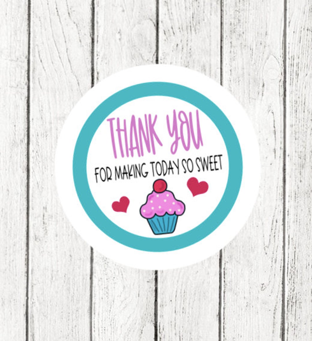 Cute Cupcake Birthday Thank You Stickers Happy Birthday Great for Goody ...