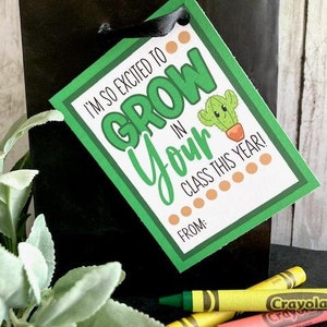 Back to School Cactus Teachers Gift Tag - Great Way to Celebrate Your ...