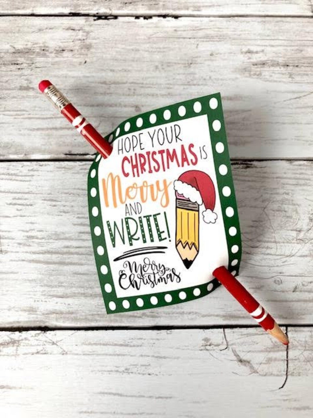 Christmas Pencil Gift Tag Merry Christmas Great for a Pencil Gift or ...