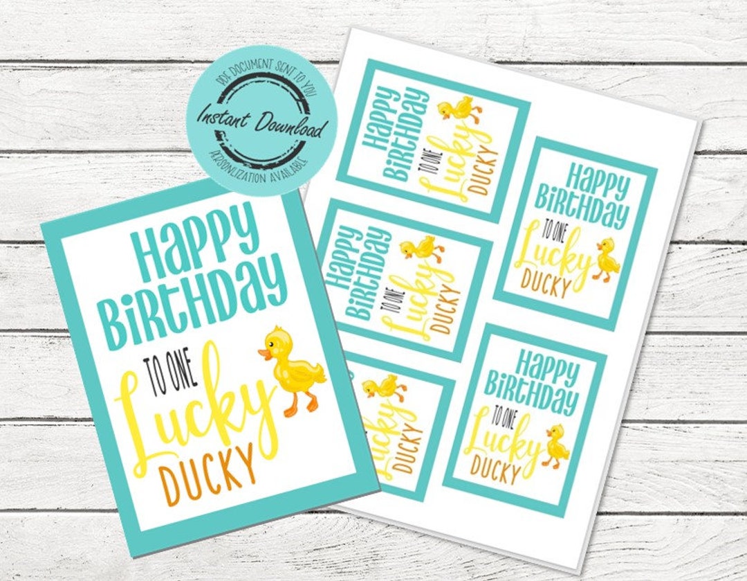 Cute Ducky Happy Birthday Tag - Back to School Duck Theme - Celebrate ...