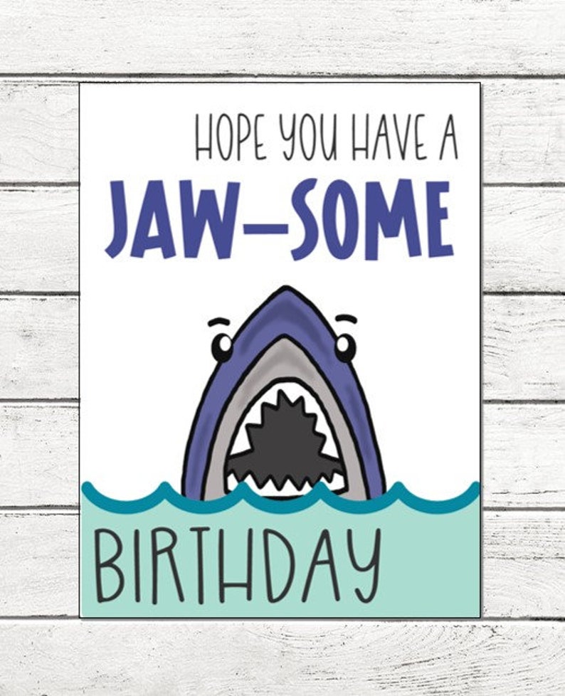 Cute Shark Happy Birthday Tag - Back to School Shark Theme - Have a ...