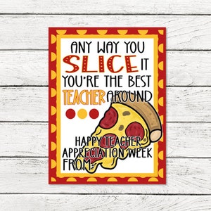 Cute Pizza Teacher Appreciation Gift Tag - Great Way to Celebrate All ...