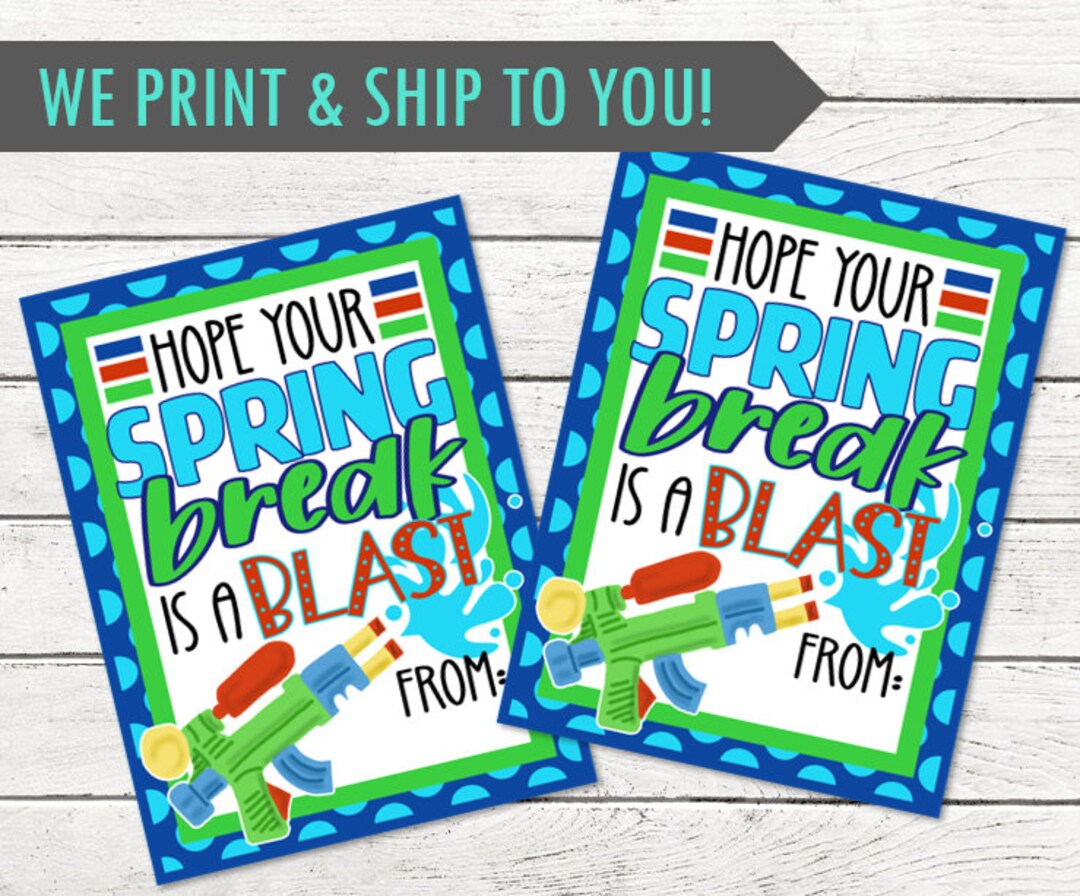 Cool Blast Spring Break Gift Tag Happy Spring Break Great for Gift Bags ...
