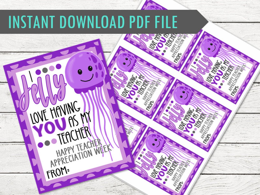 Cute Jellyfish Teacher Appreciation Gift Tag - Great Way to Celebrate ...