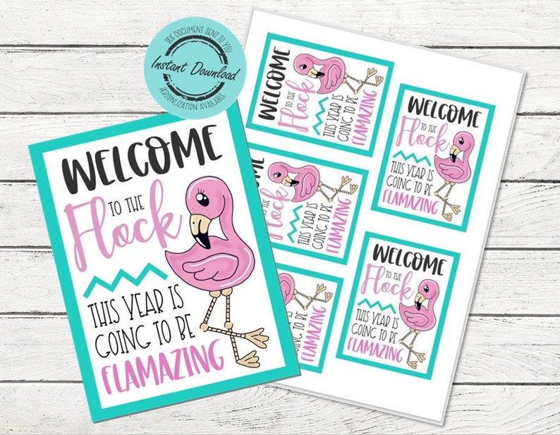 Cute Flamingo Welcome Tag - Back to School Flamingo Theme - Great for ...