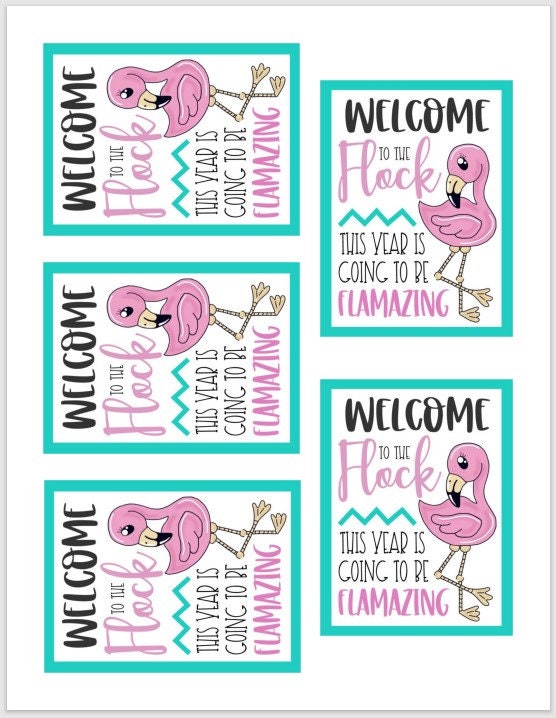 Cute Flamingo Welcome Tag - Back to School Flamingo Theme - Great for ...