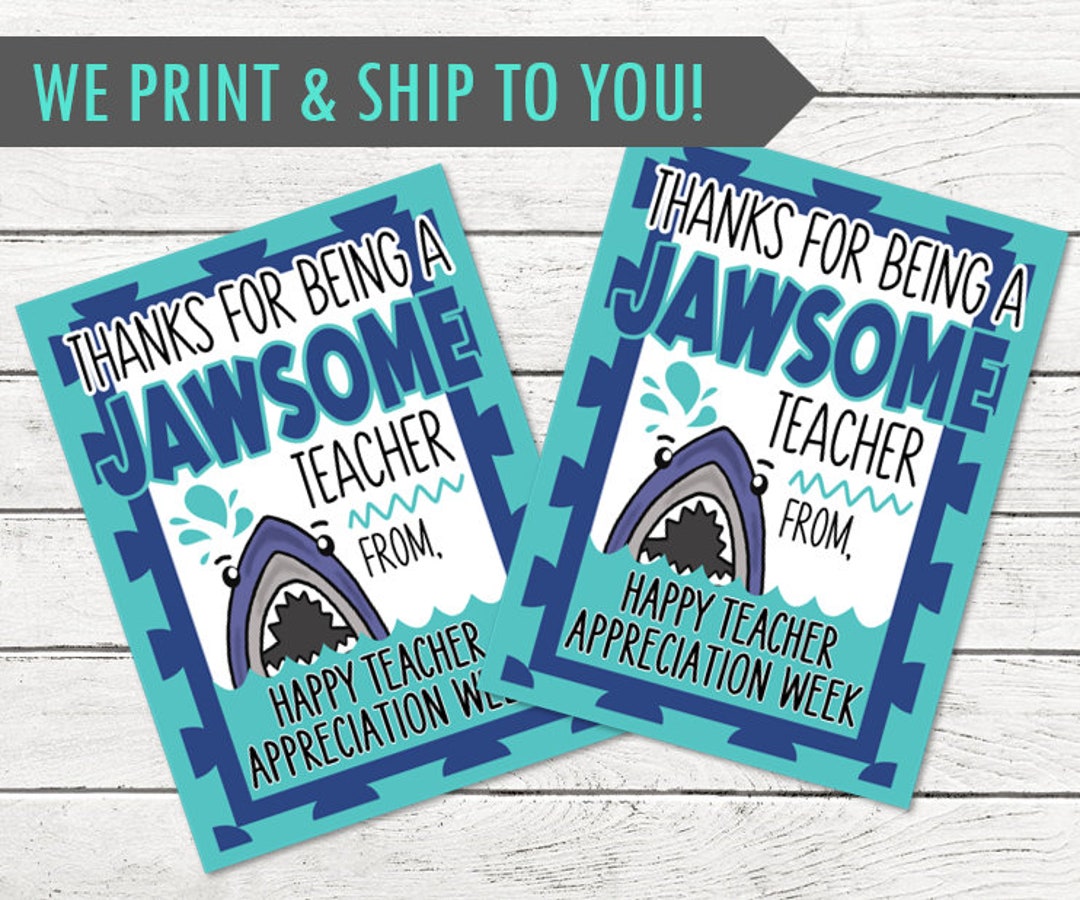 Cute Shark Teacher Appreciation Gift Tag - Great Way to Celebrate All ...