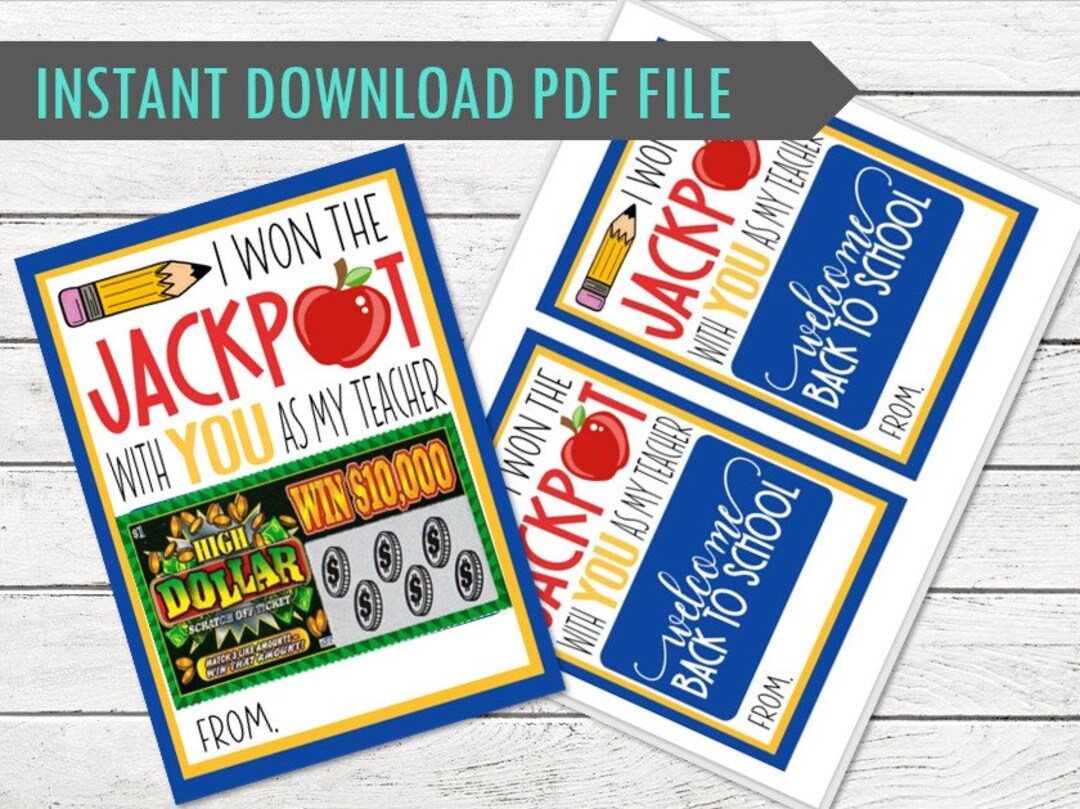 Cute Lotto Back to School Teacher Gift Tag Welcome Back Great for ...