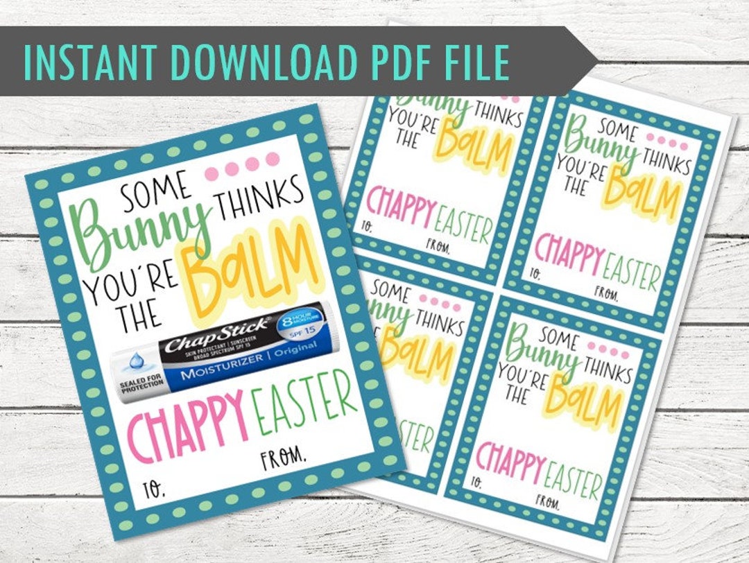 Cute Easter Lip Balm Gift Tag - Happy Easter! - Great for Handing Out ...