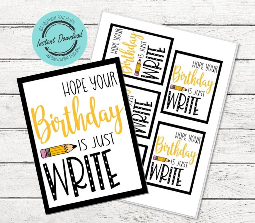 Cute Pencil Happy Birthday Tag - Back to School Pencil Theme - Birthday ...