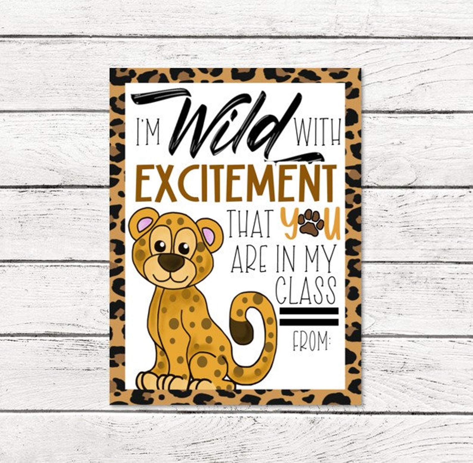 Cute Cheetah Teachers Welcome Tag - Back to School Cheetah Theme ...