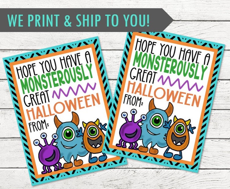 Cute Halloween Monster Gift Tag - Happy Halloween! - Great for Treat ...