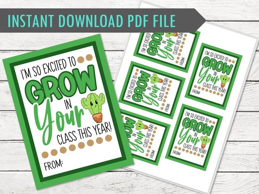 Back to School Cactus Teachers Gift Tag Great Way to - Etsy