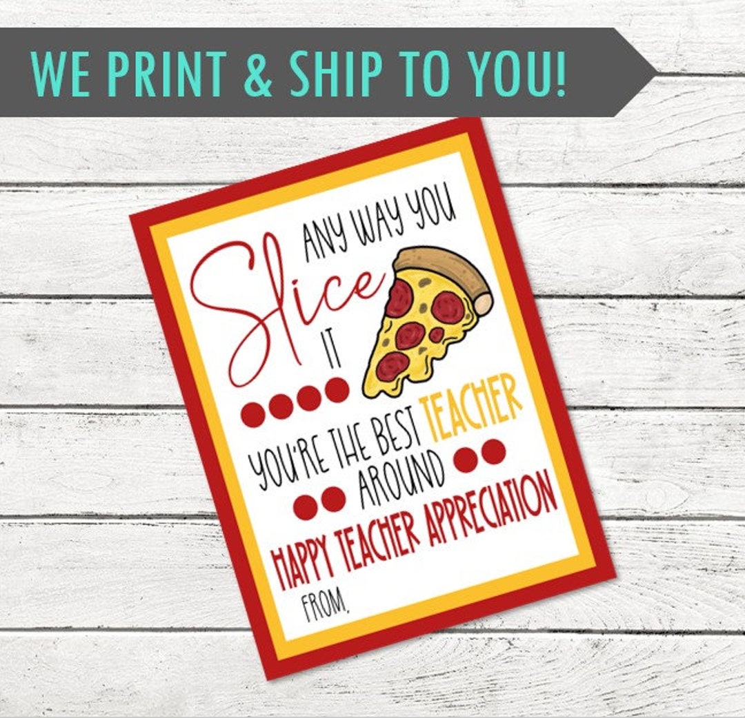 Cute Pizza Teacher Appreciation Gift Tag Great Way to Celebrate All the ...