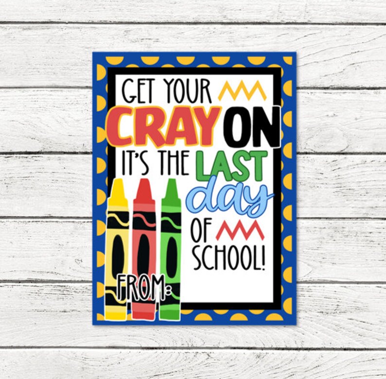 Cute Crayon End of School Gift Tag - Happy Summer! - Great for Gift ...
